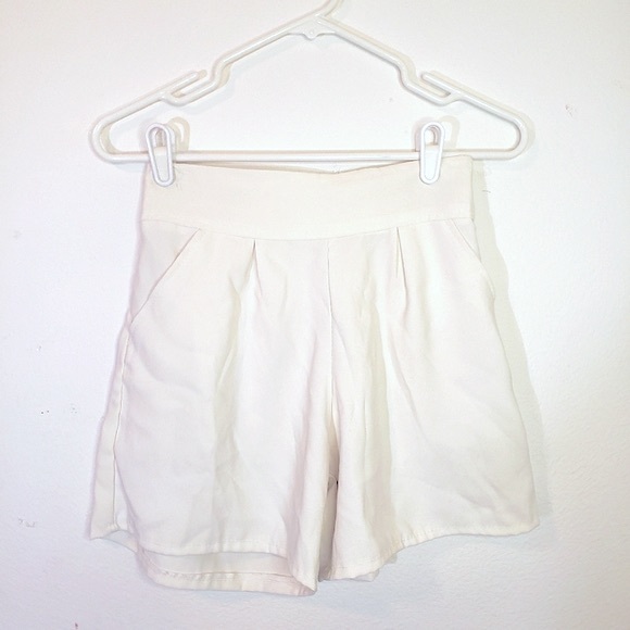 Shorts | White Formal Shorts With Pockets Elastic Waistband | Poshmark